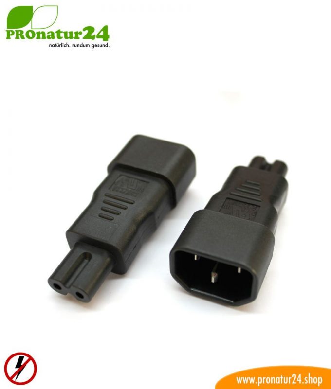 Adapter C13 Kaltgerätekabel auf zweipoligen C7 Stecker